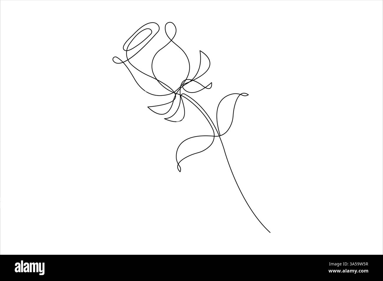 Rose day, valentine day rose flower design continuous one line art drawing of outline vector ...