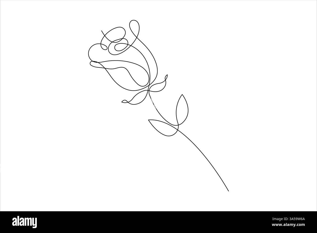 Rose day, valentine day rose flower design continuous one line art drawing of outline vector ...