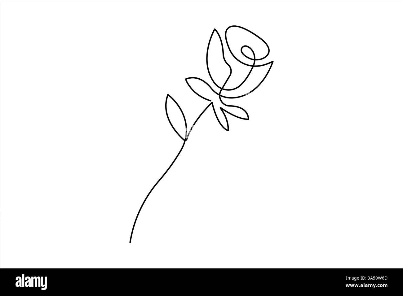 Rose day, valentine day rose flower design continuous one line art drawing of outline vector ...