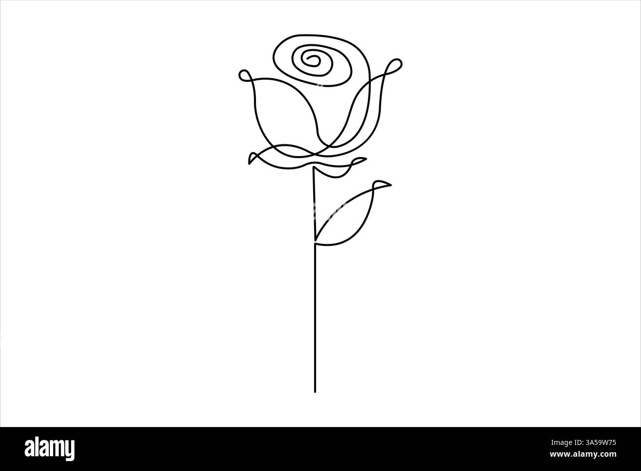 Rose day, valentine day rose flower design continuous one line art drawing of outline vector ...