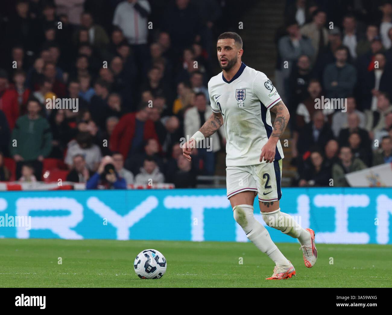 London, UK. 21st Mar, 2025. Kyle Walker(Manchester City)of England in ...