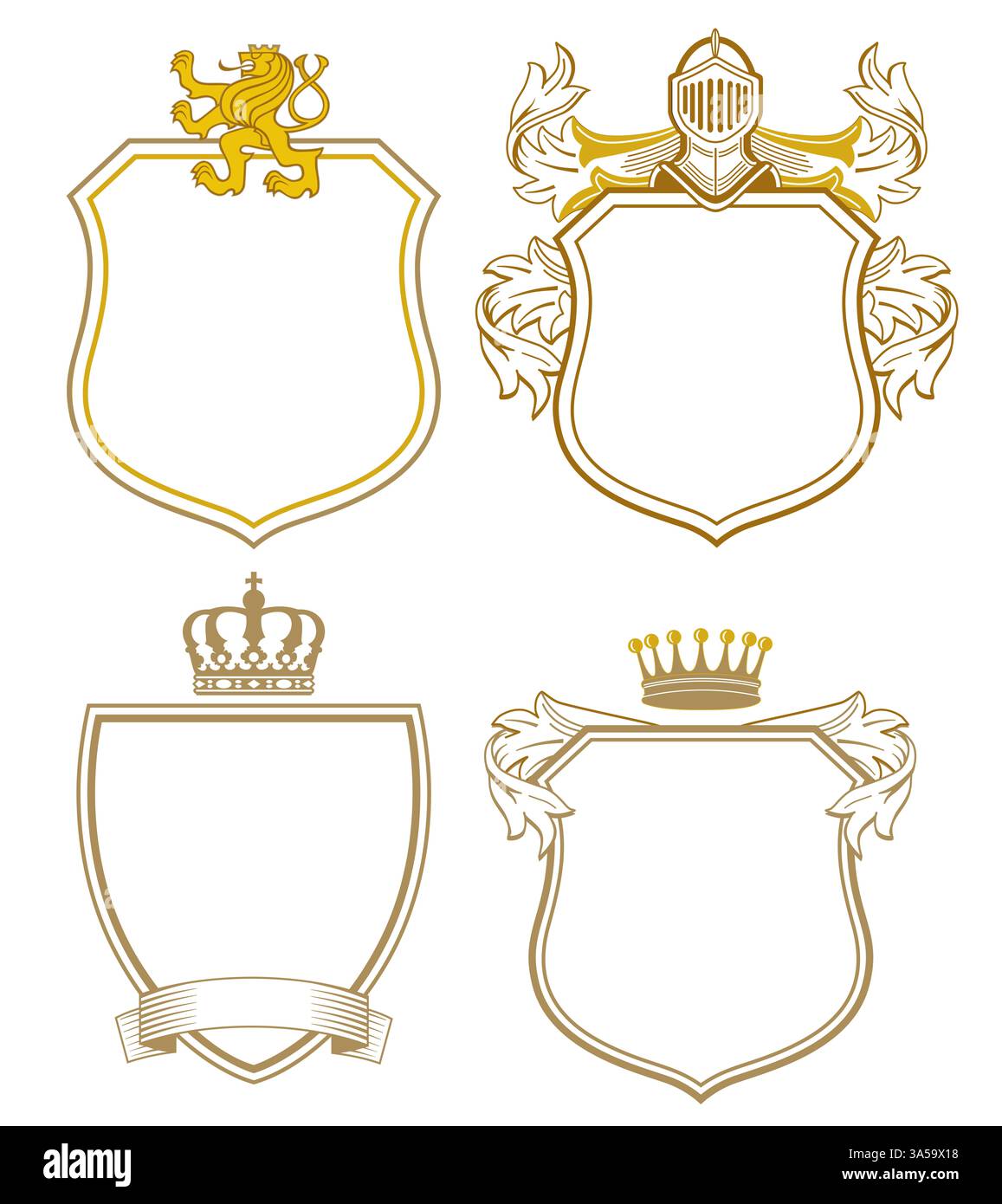 Noble coat of arms with crown, illustration Stock Photo - Alamy