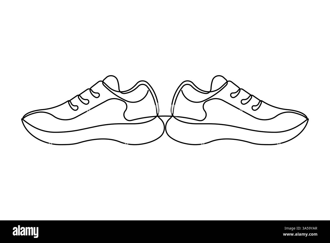Sneakers shoes continuous one line art drawing of casual shoe design ...