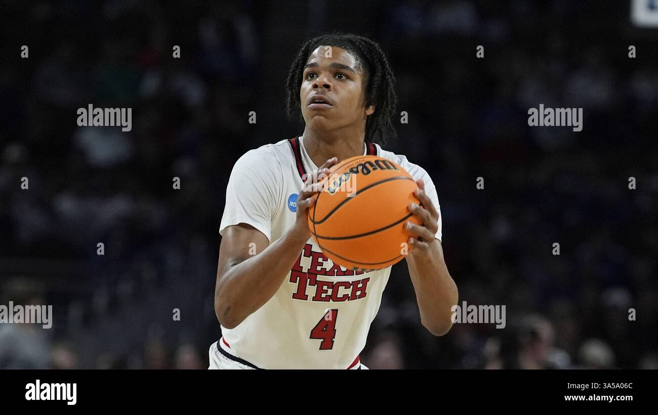 Texas Tech guard Christian Anderson looks to shoot during the first half of the first round ...