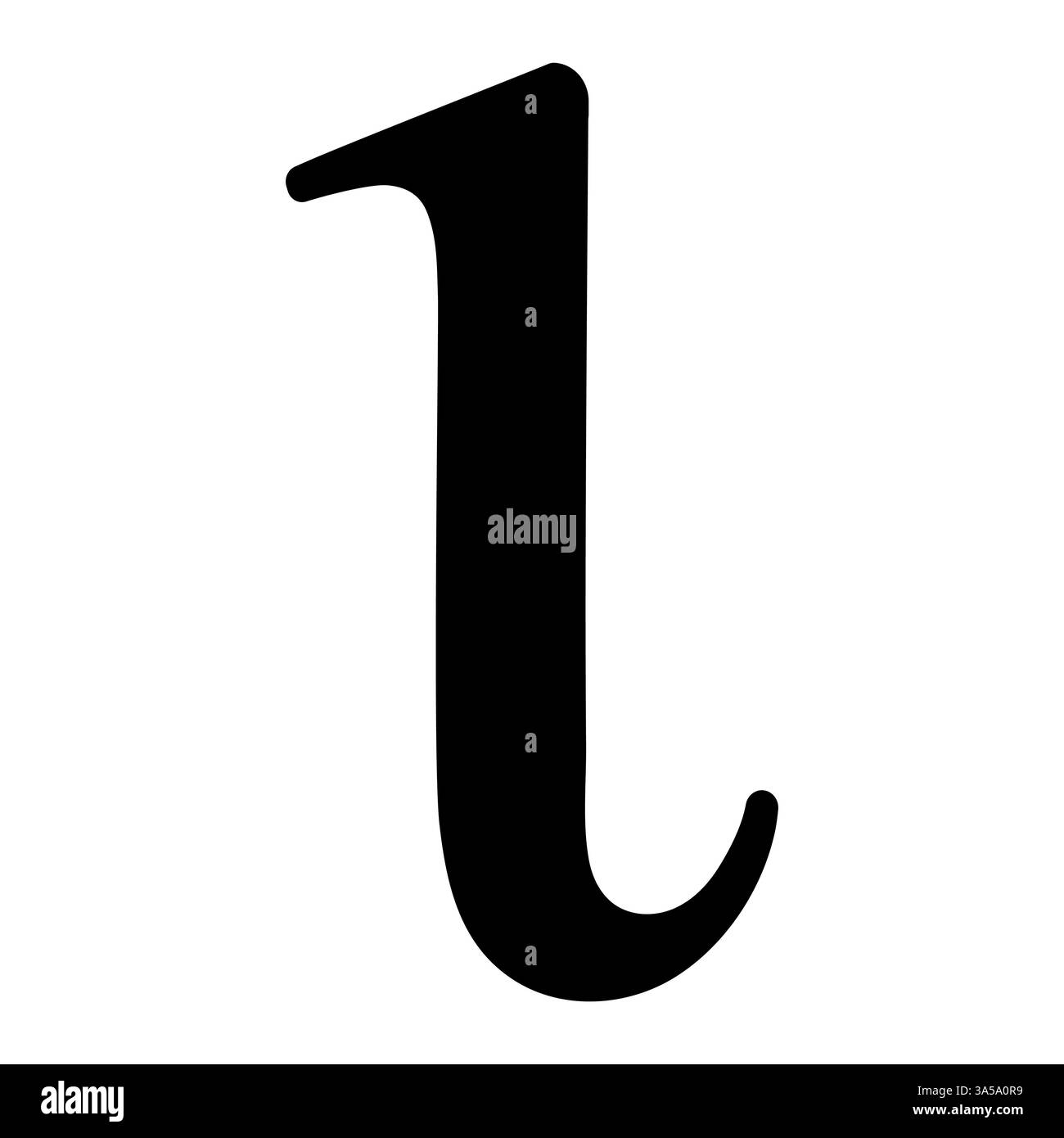 Greek lowercase iota character in bold black clean vector style Stock ...