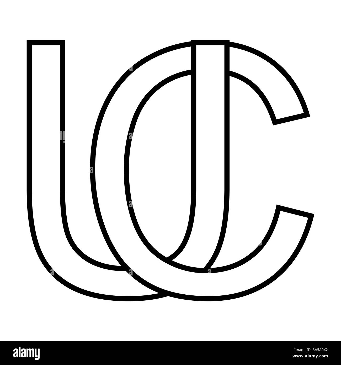 Logo sign uc cu icon double letters logotype u c Stock Vector Image ...