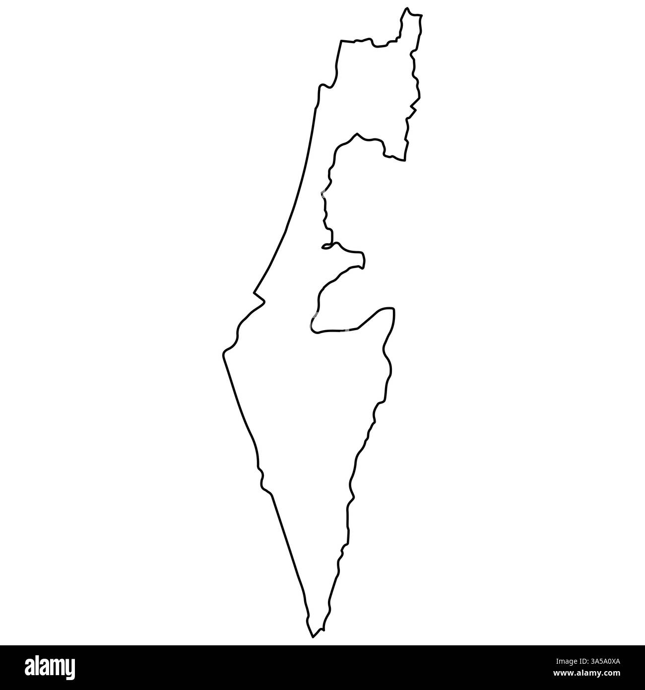Outline map border Israel, with bold black border on white Stock Vector ...