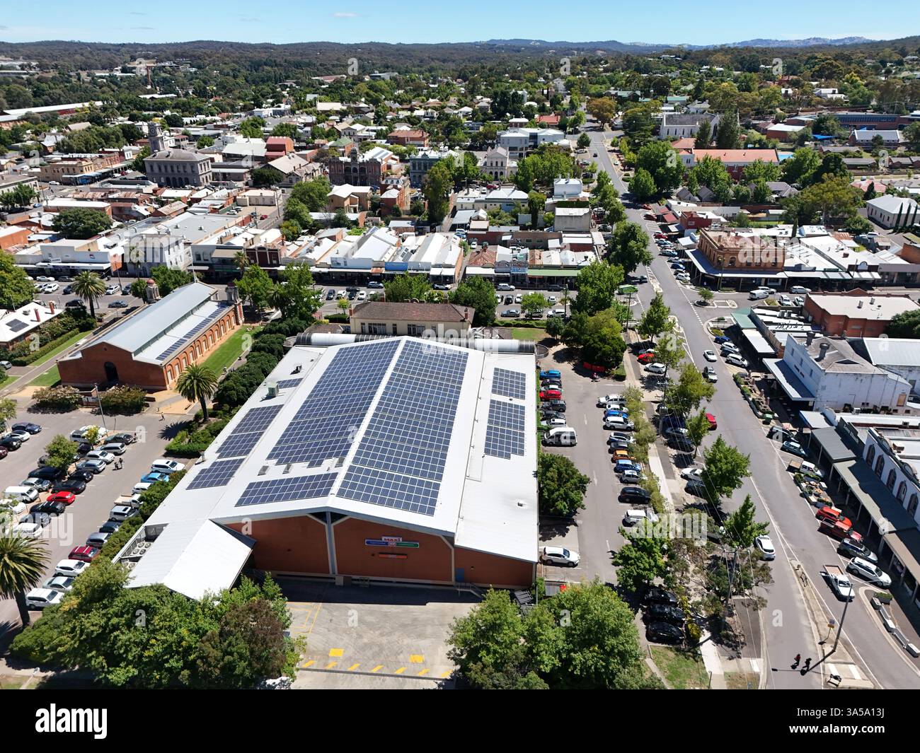 aerial view of Castlemaine town centre, Victoria Australia Stock Photo ...