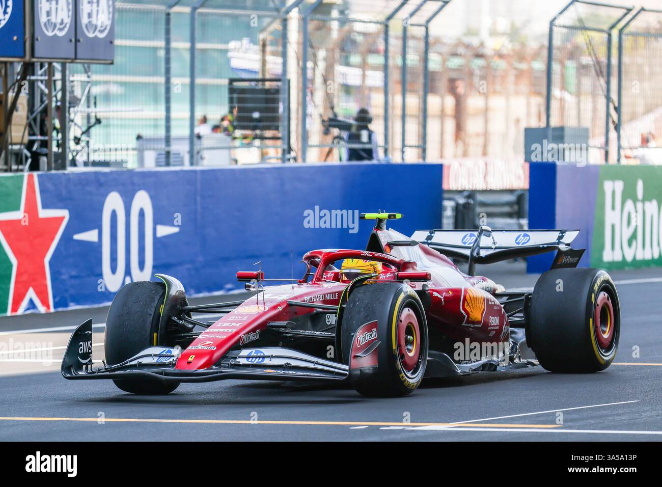 LEWIS HAMILTON (GBR) of Scuderia Ferrari #44 after the sprint race win ...
