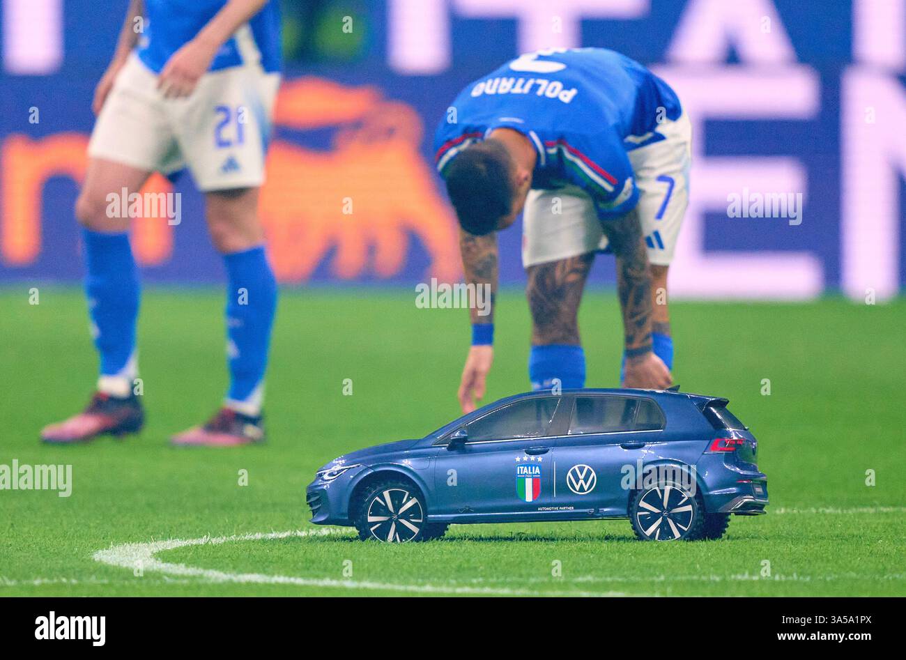 VW model car brings the ball to kick-off in the UEFA Nations League ...