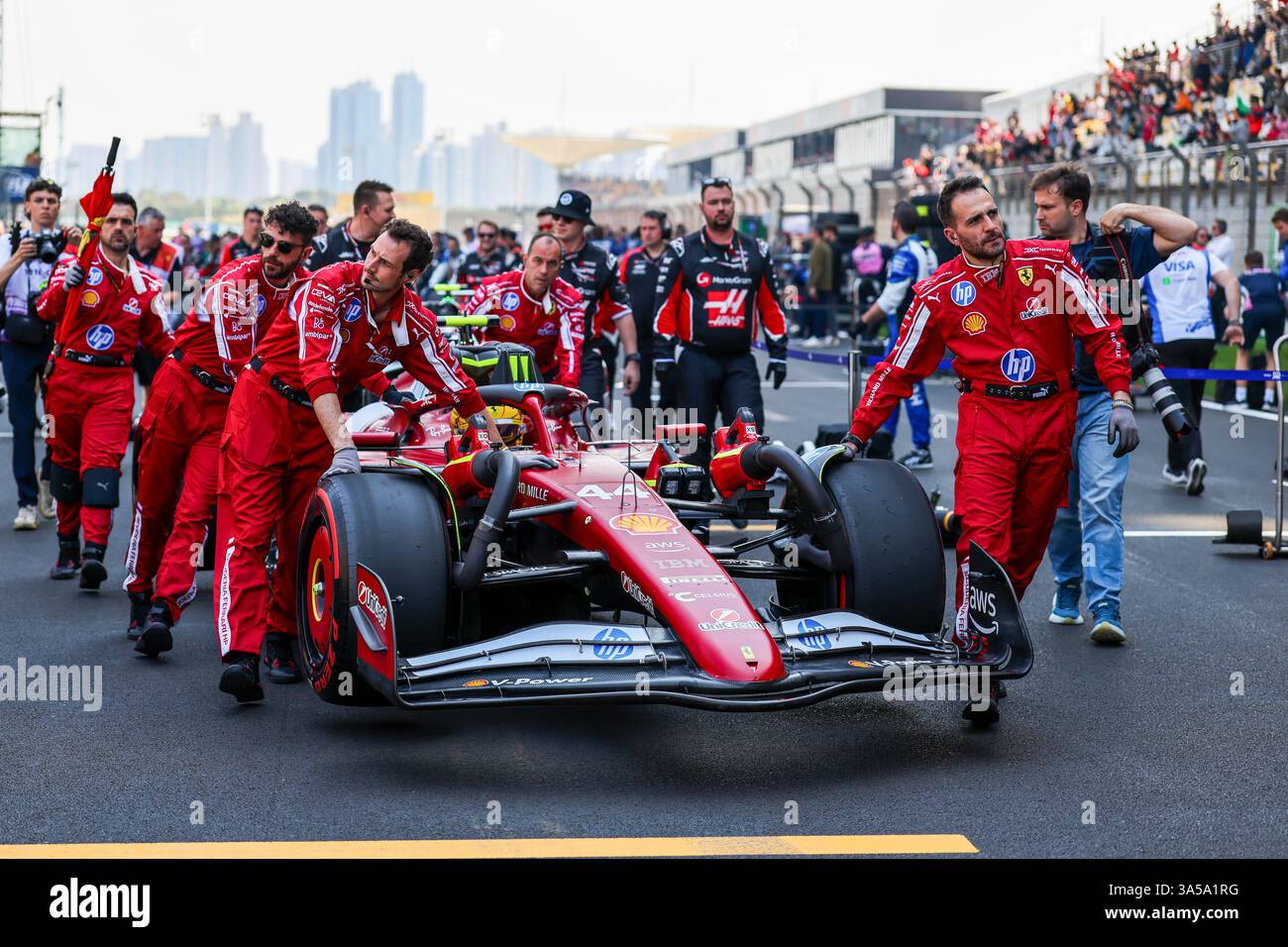 LEWIS HAMILTON (GBR) of Scuderia Ferrari #44 on the grid during the ...