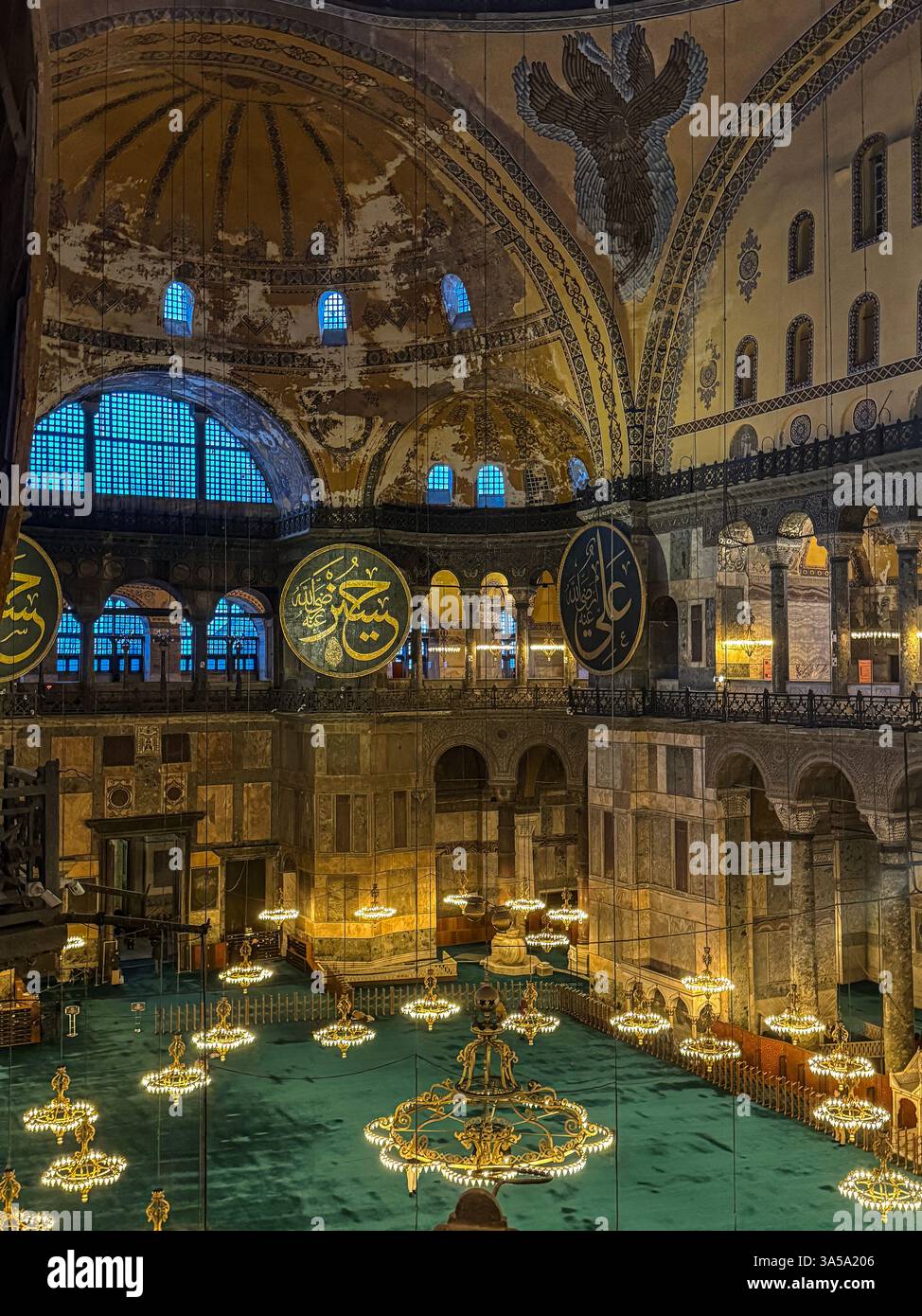 Istanbul, Turkey, Feb, 18, 2025: Magnificent interior with dome showcasing historical and ...