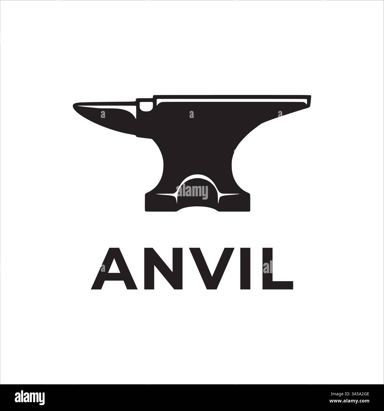 Vintage anvil design concept. Blacksmith anvil simple shape illustration, vector Stock Vector ...