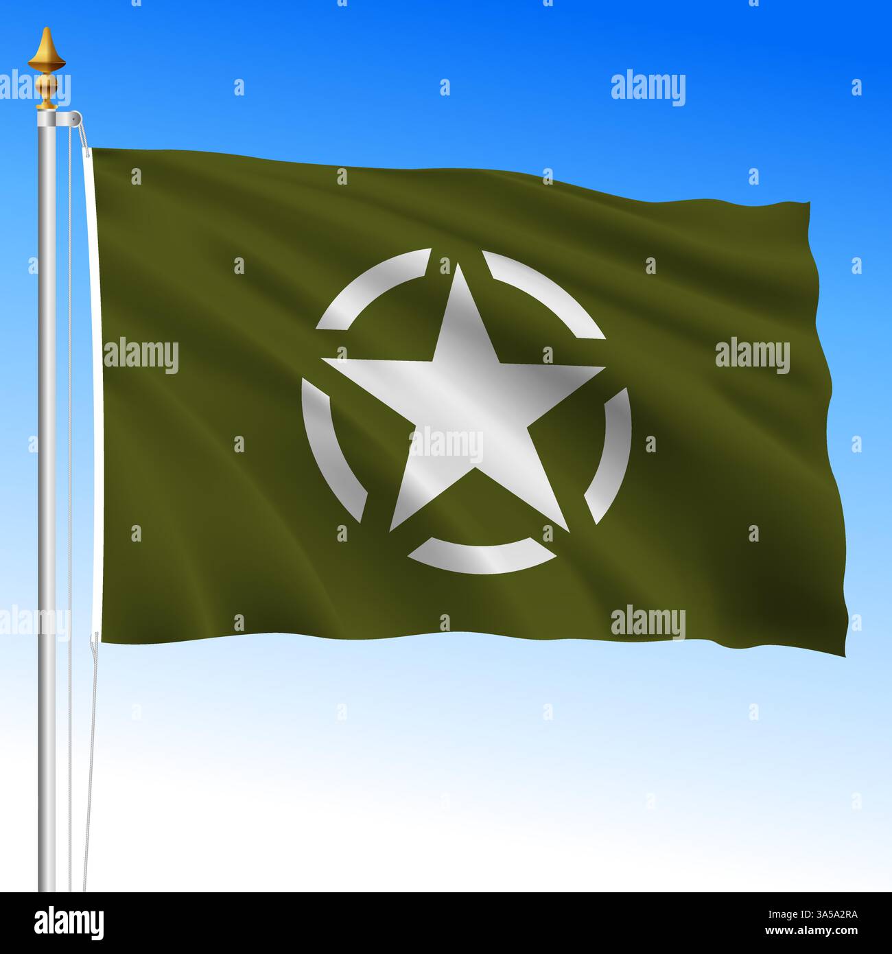 US Army fantasy flag with white star on the green background, United ...