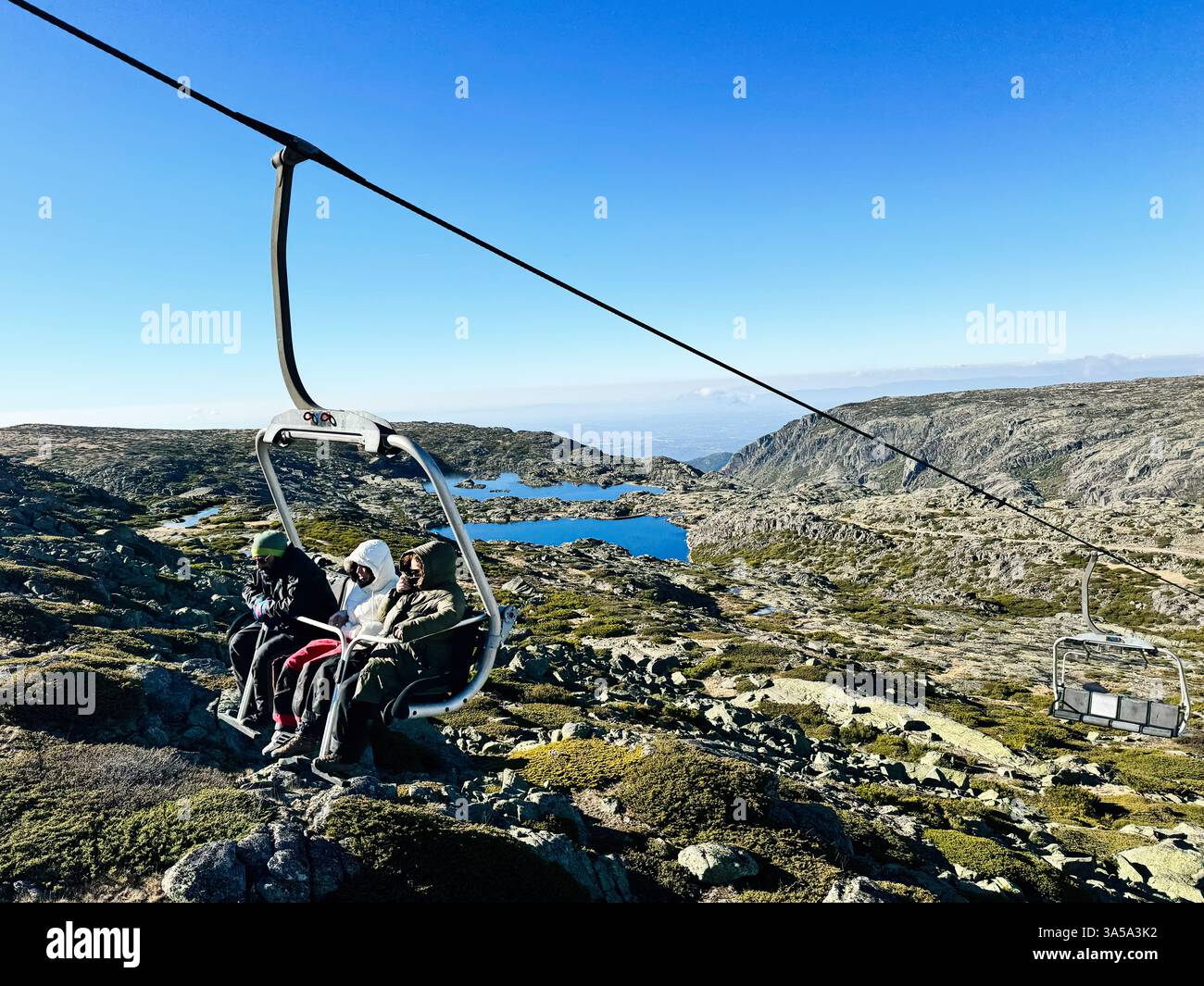 Serra da Estrela, Portugal - December 28, 2024: Chairlift in mountain ...