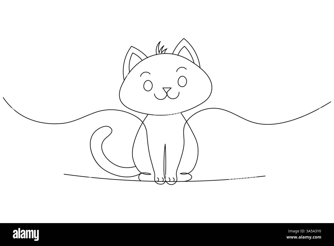 Cute vector one line Cut Out Stock Images & Pictures - Alamy