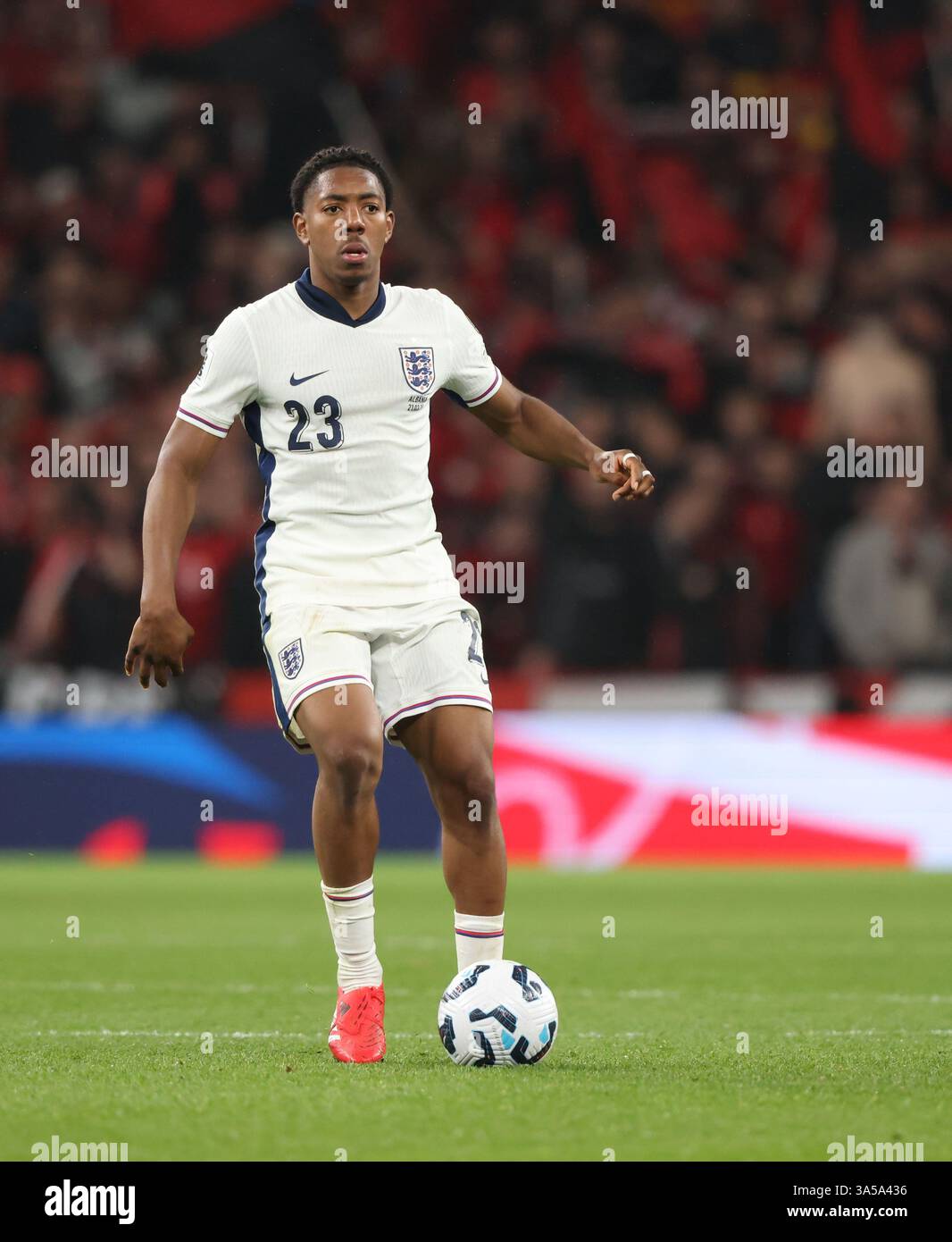 London, UK. 21st Mar, 2025. Myles Lewis-Skelly (E) at the FIFA World ...