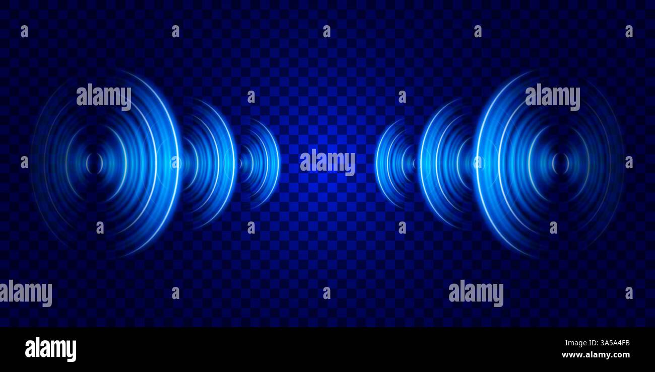 Circular sound wave. Round light effect. Radio station signal ...