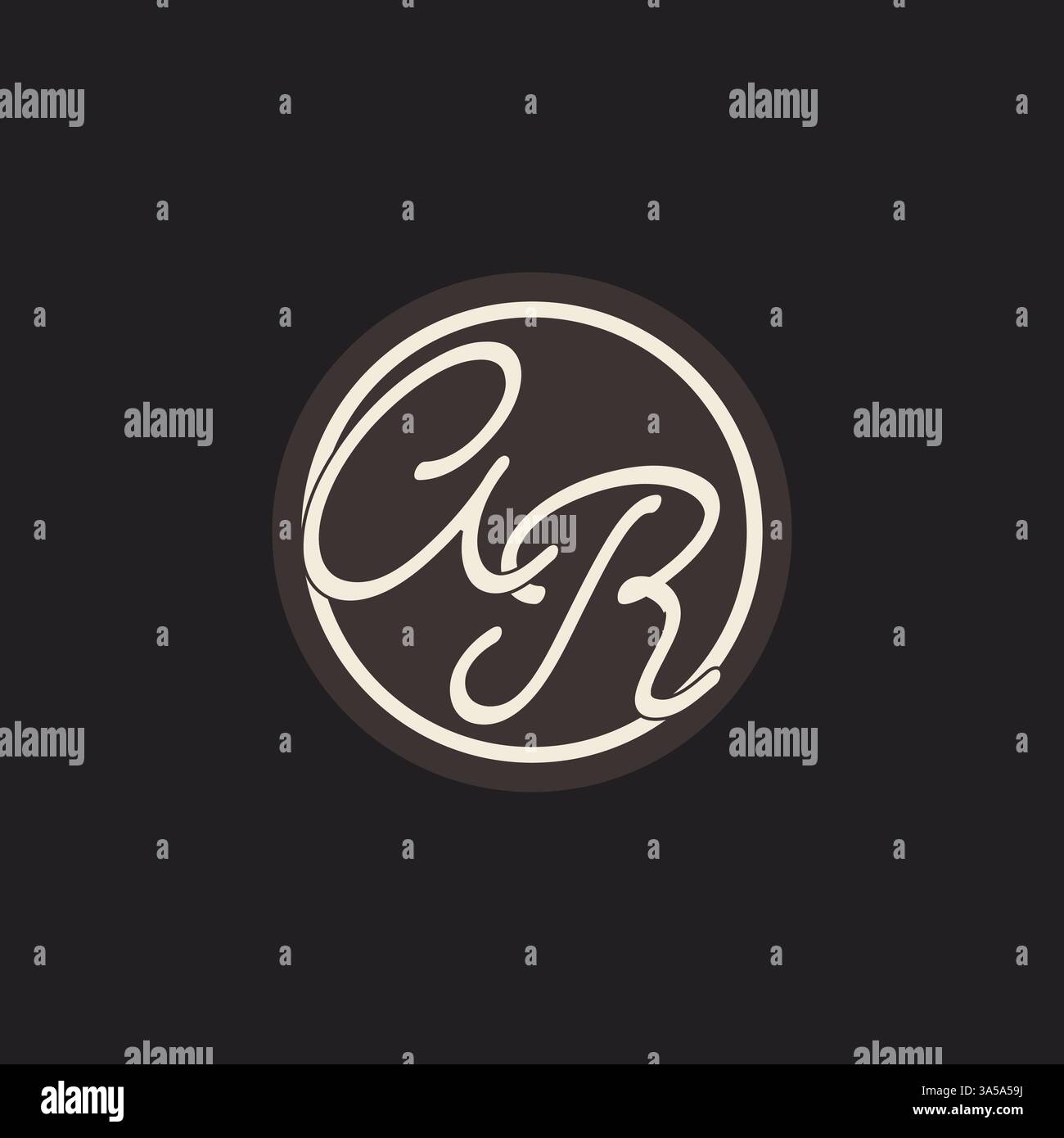 Initial letter AR monogram logo with simple and creative cirle line ...