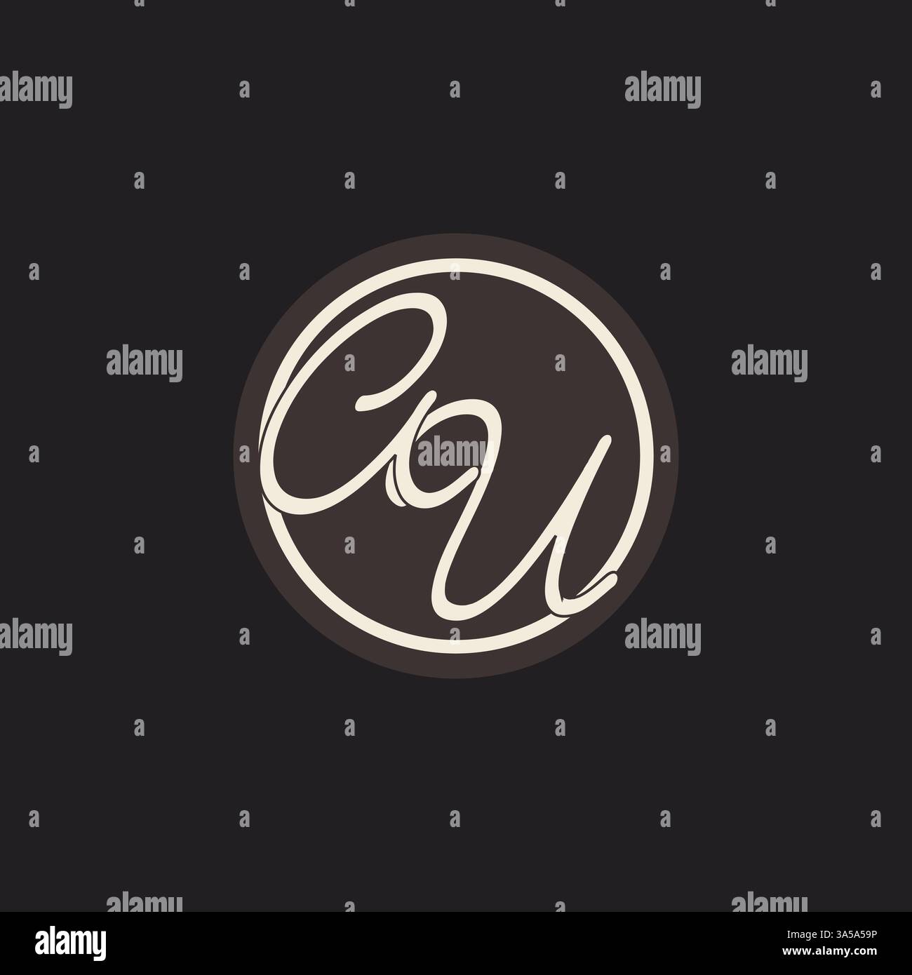 Initial letter AU monogram logo with simple and creative cirle line ...