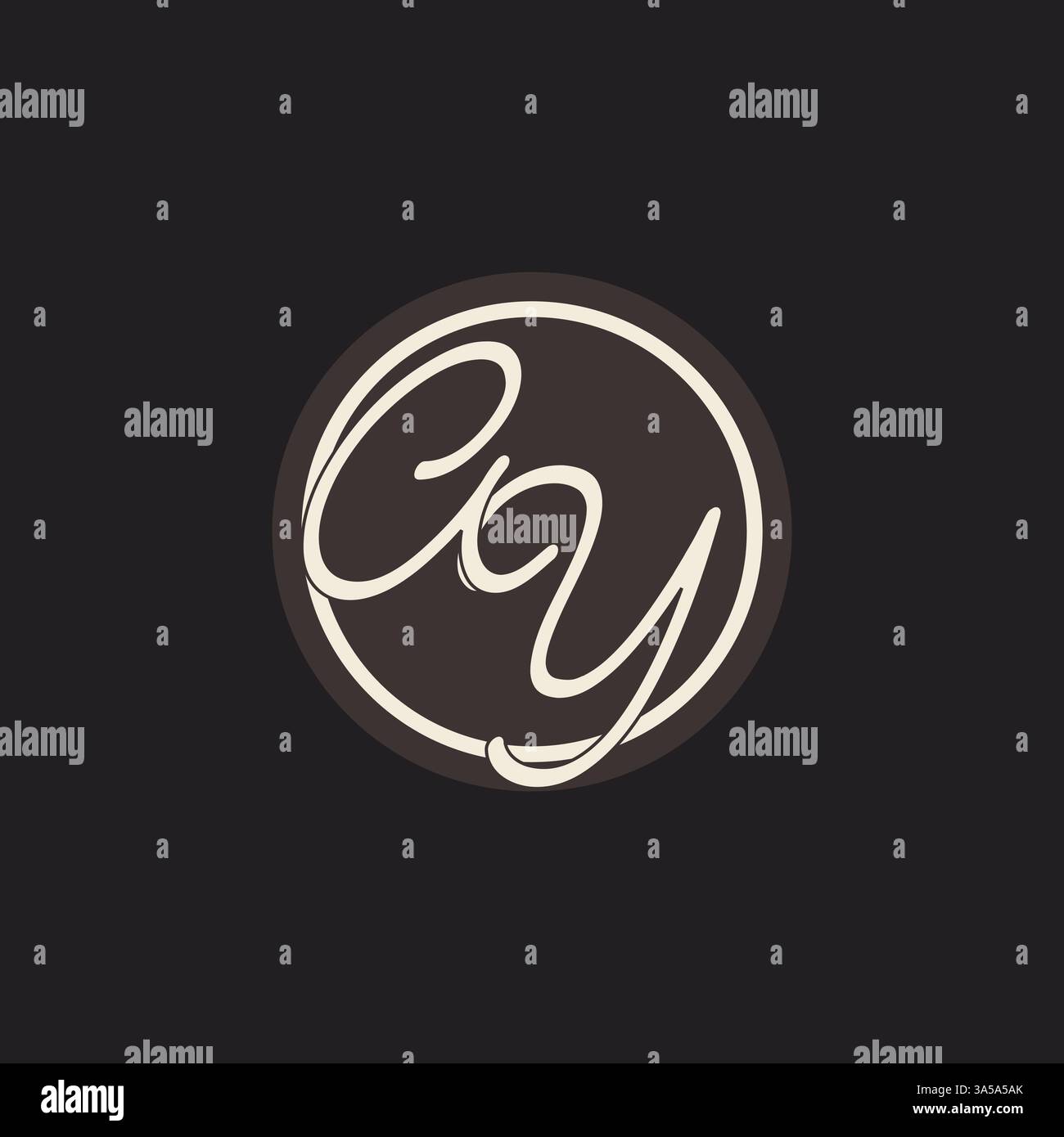 Initial letter AY monogram logo with simple and creative cirle line ...