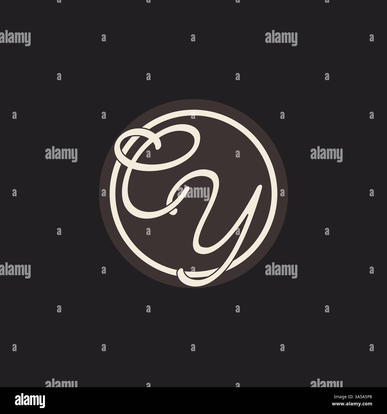 Initial letter CY monogram logo with simple and creative cirle line design ideas vector graphic ...