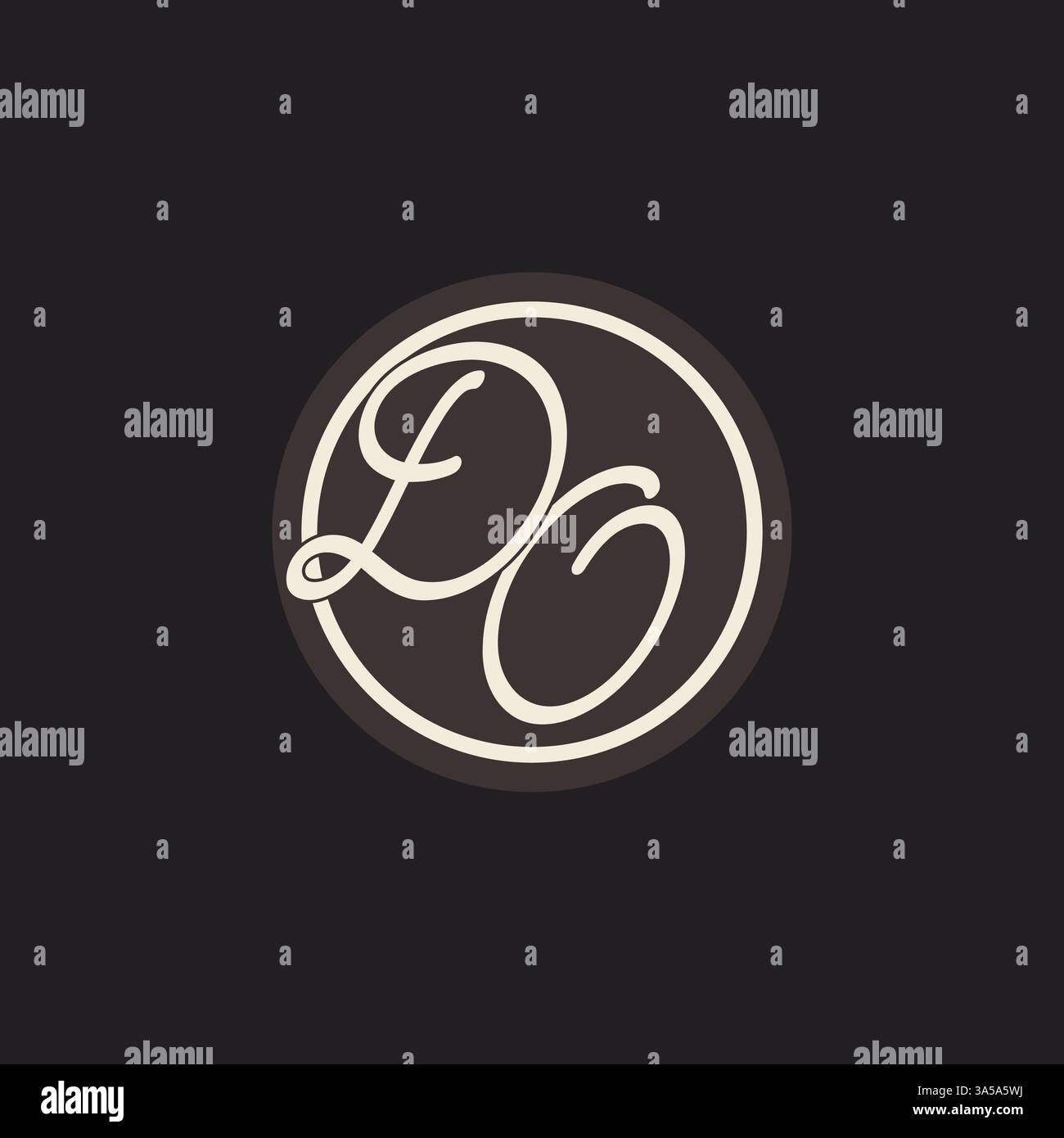 Initial letter DO monogram logo with simple and creative cirle line ...