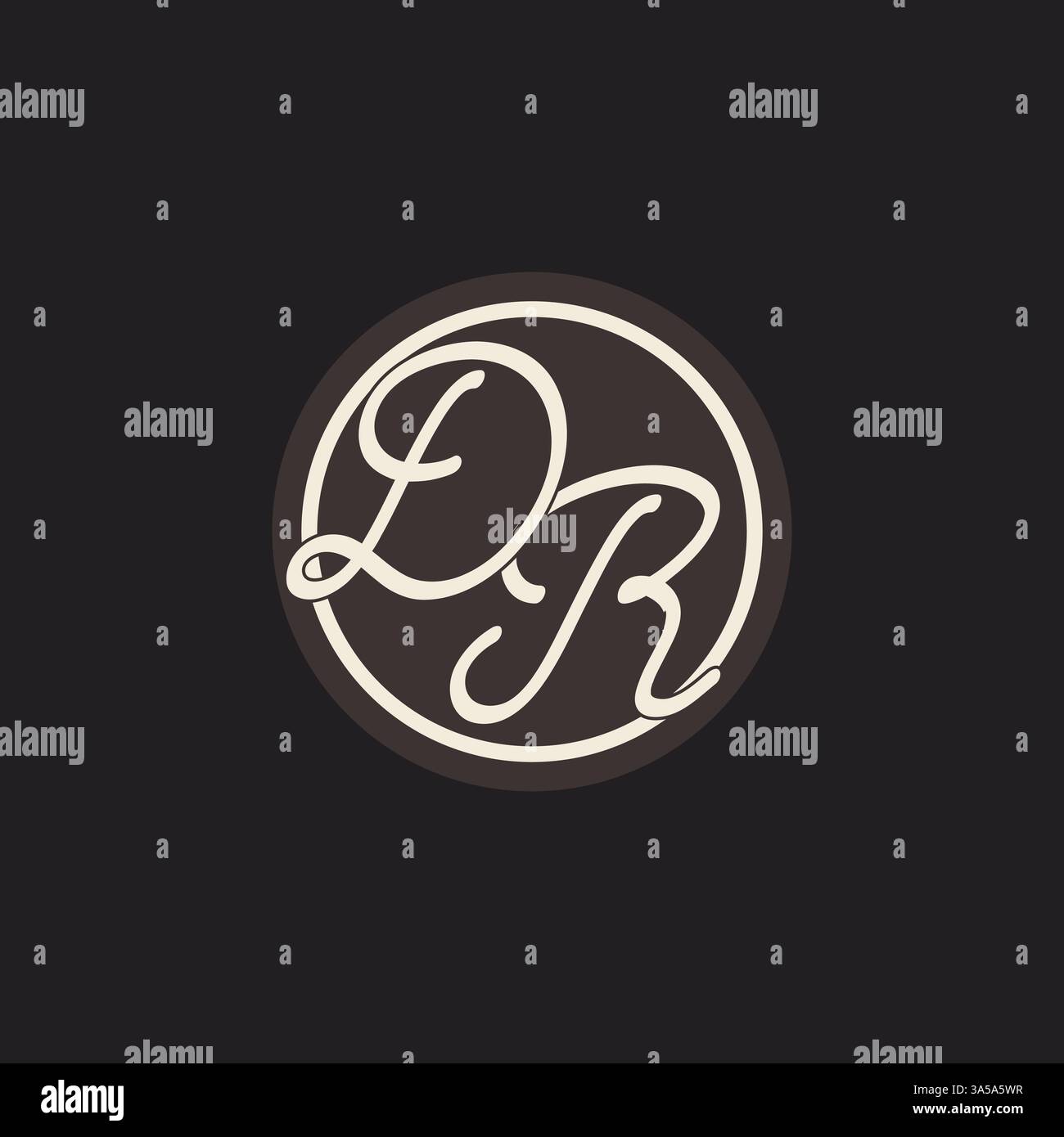 Initial letter DR monogram logo with simple and creative cirle line ...