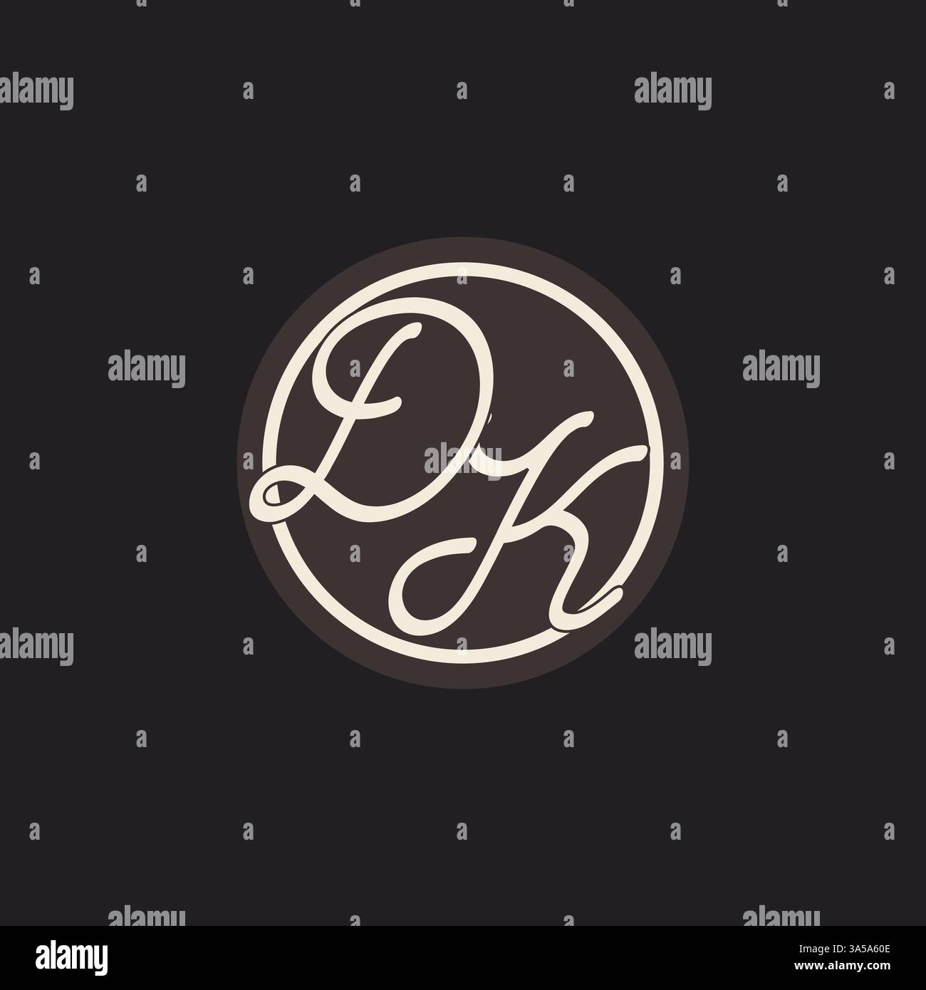 Initial letter DK monogram logo with simple and creative cirle line ...