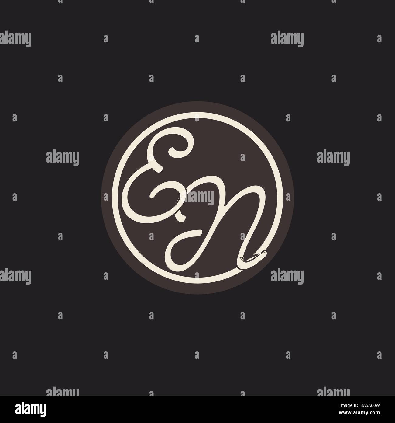 Initial letter EN monogram logo with simple and creative cirle line ...