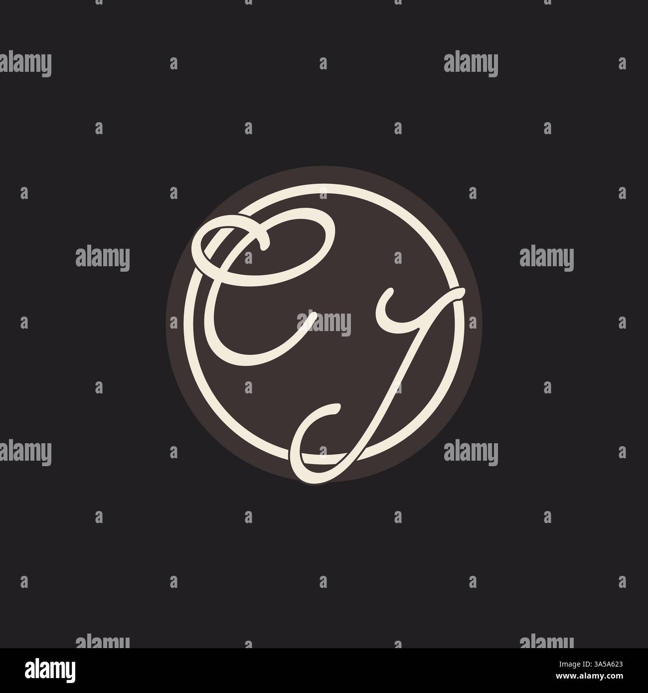 Initial letter CJ monogram logo with simple and creative cirle line ...