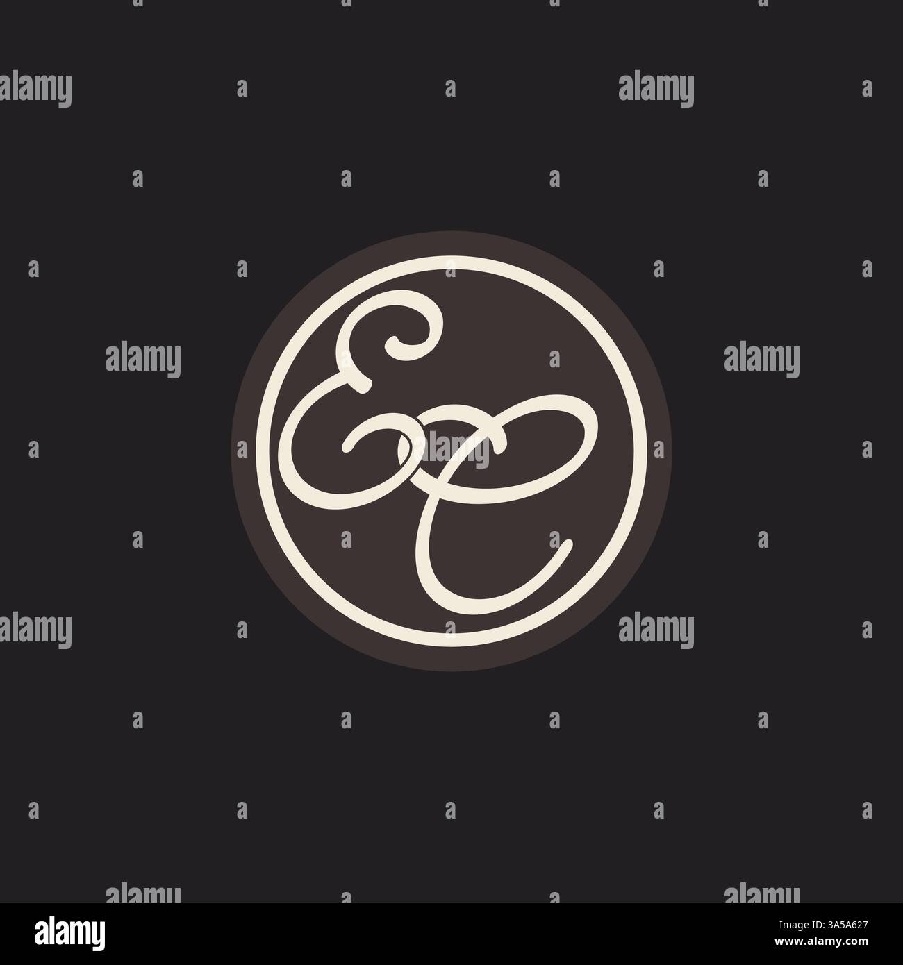 Initial letter EC monogram logo with simple and creative cirle line design ideas vector graphic ...