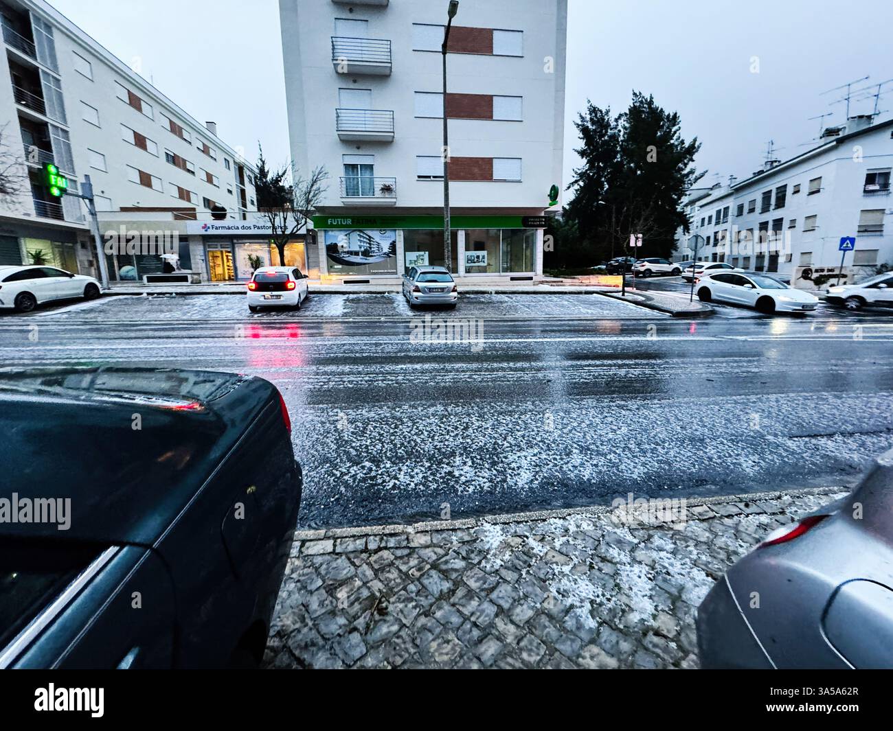 Lisbon, Portugal - January 21, 2025: Urban street scene with cars ...