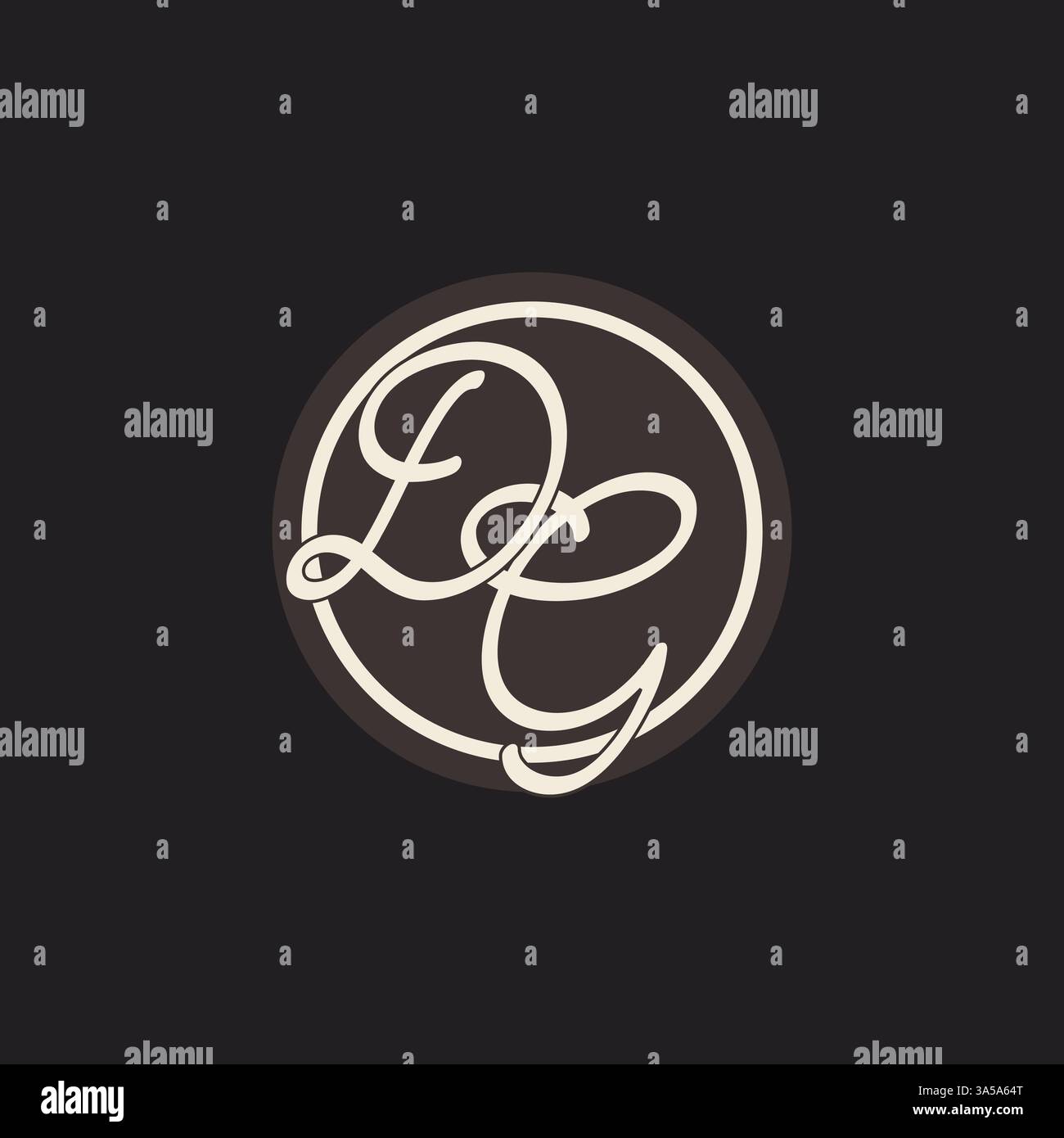 Initial letter DG monogram logo with simple and creative cirle line ...