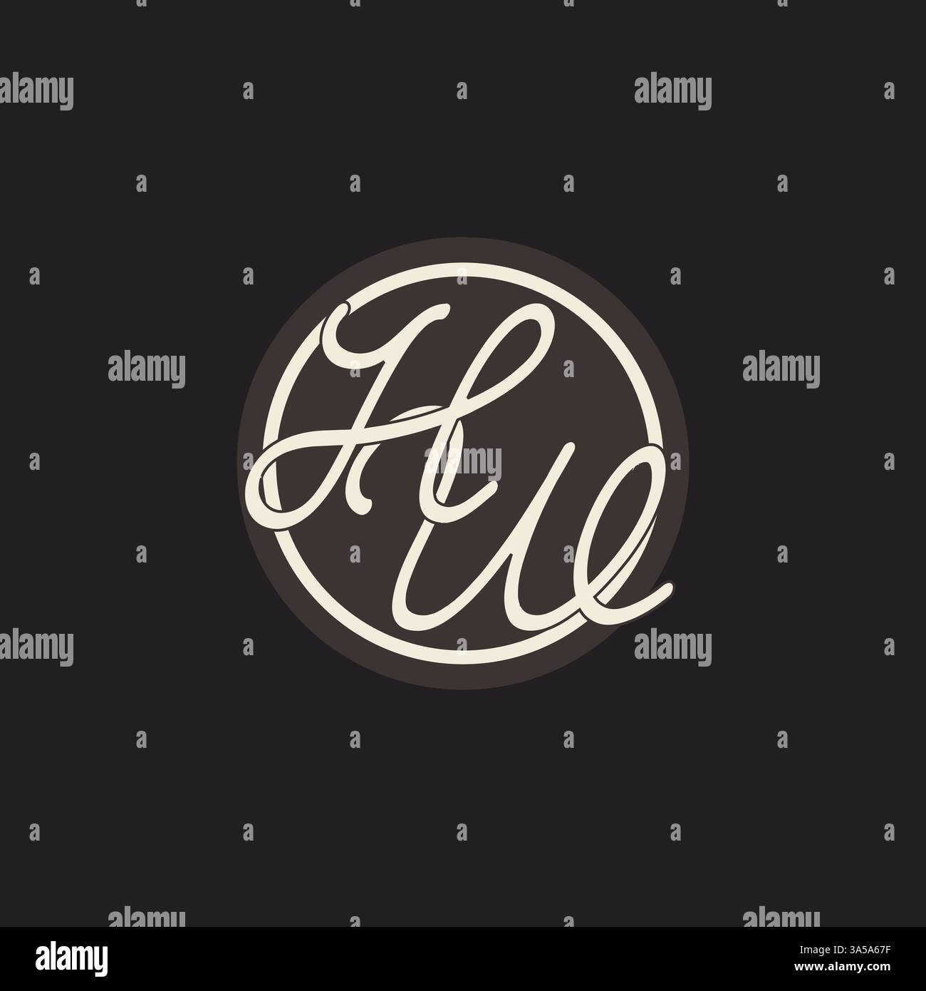 Initial letter HW monogram logo with simple and creative cirle line ...