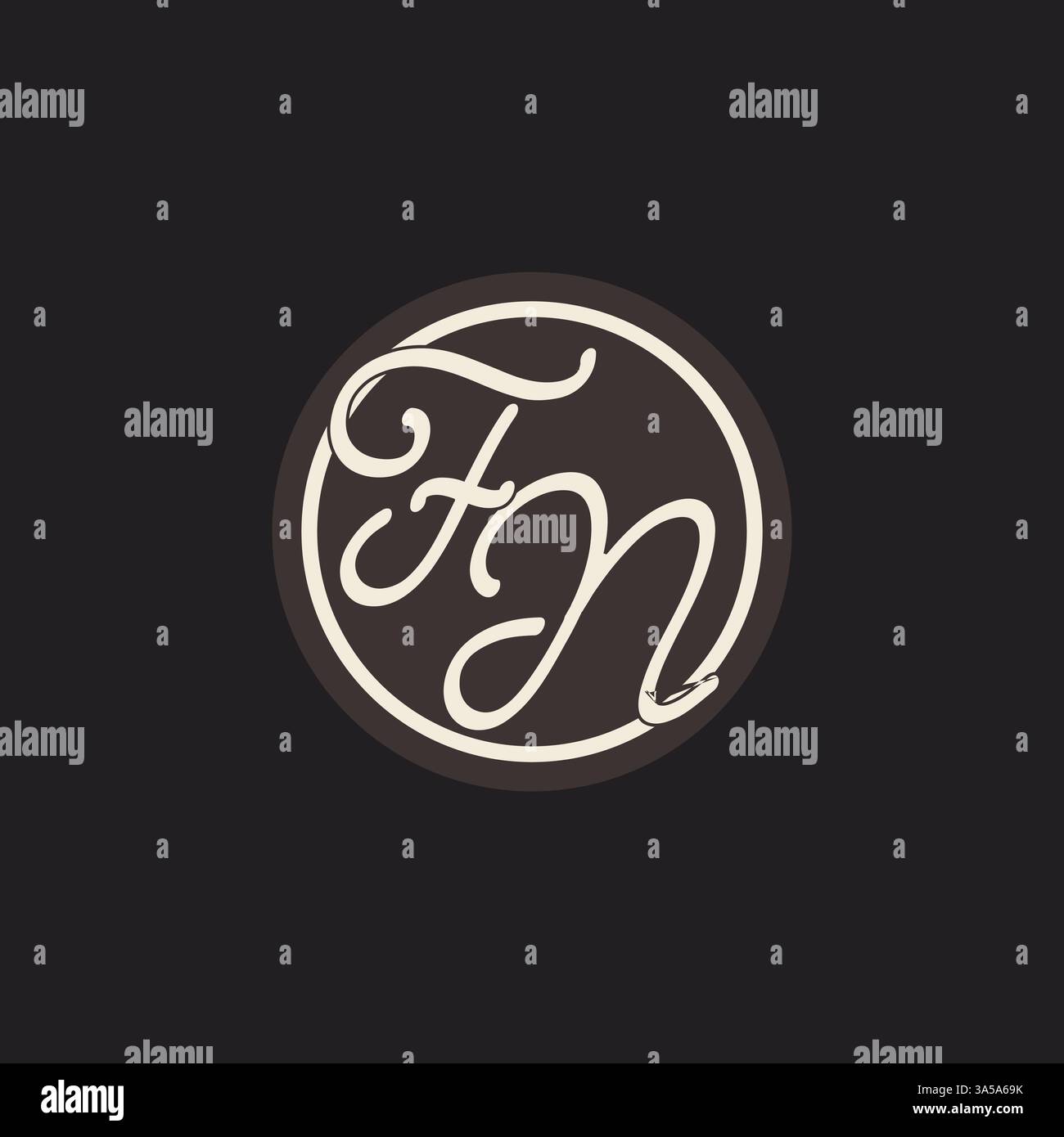 Initial letter FN monogram logo with simple and creative cirle line ...