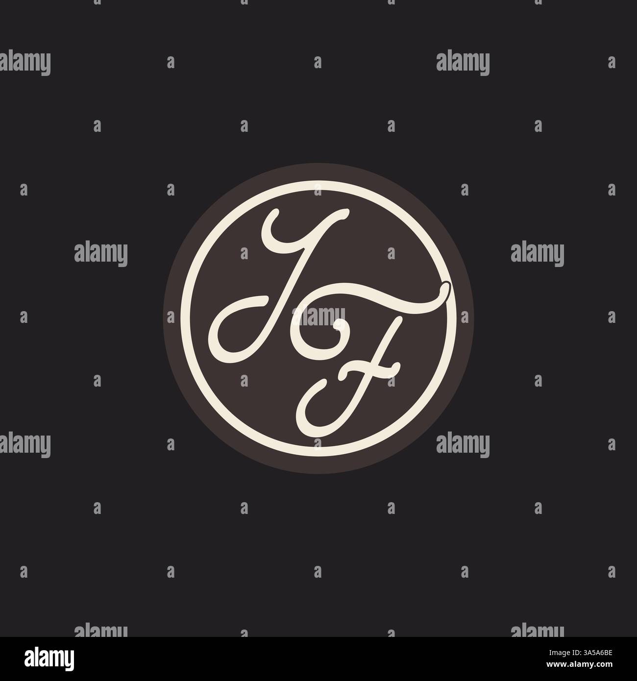 Initial letter IF monogram logo with simple and creative cirle line ...