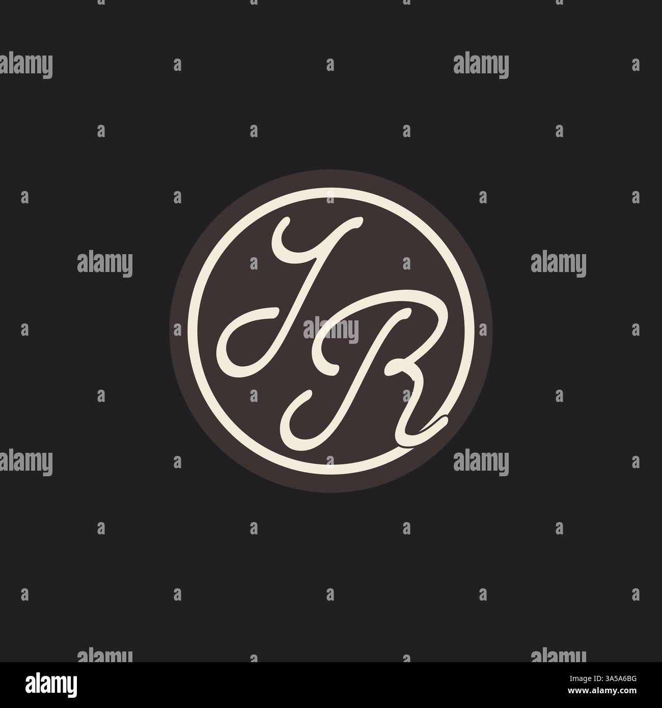 Initial letter IR monogram logo with simple and creative cirle line ...