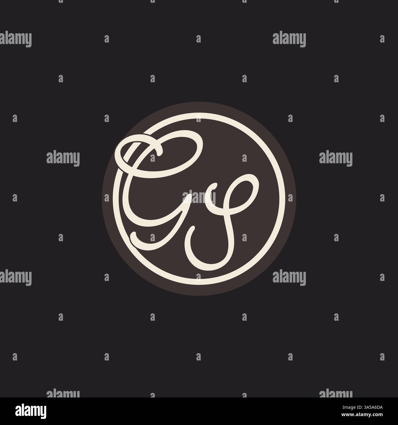 Initial letter GS monogram logo with simple and creative cirle line ...