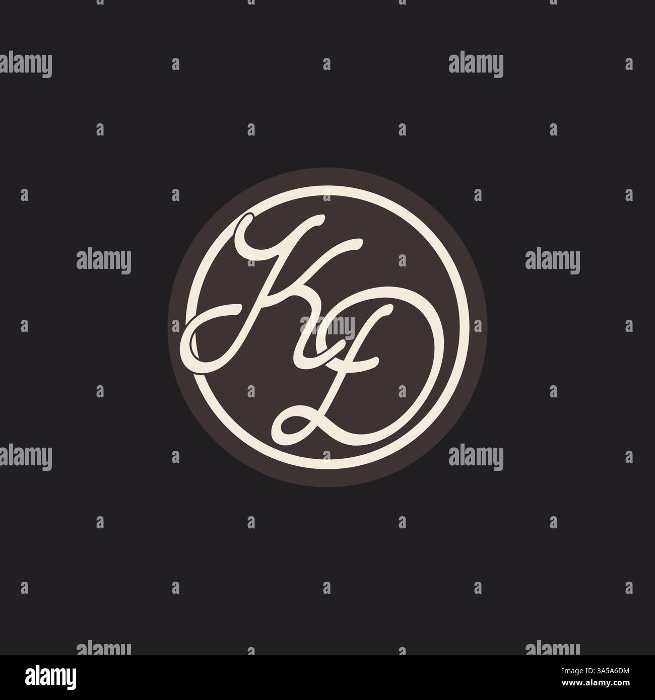 Initial letter KD monogram logo with simple and creative cirle line ...