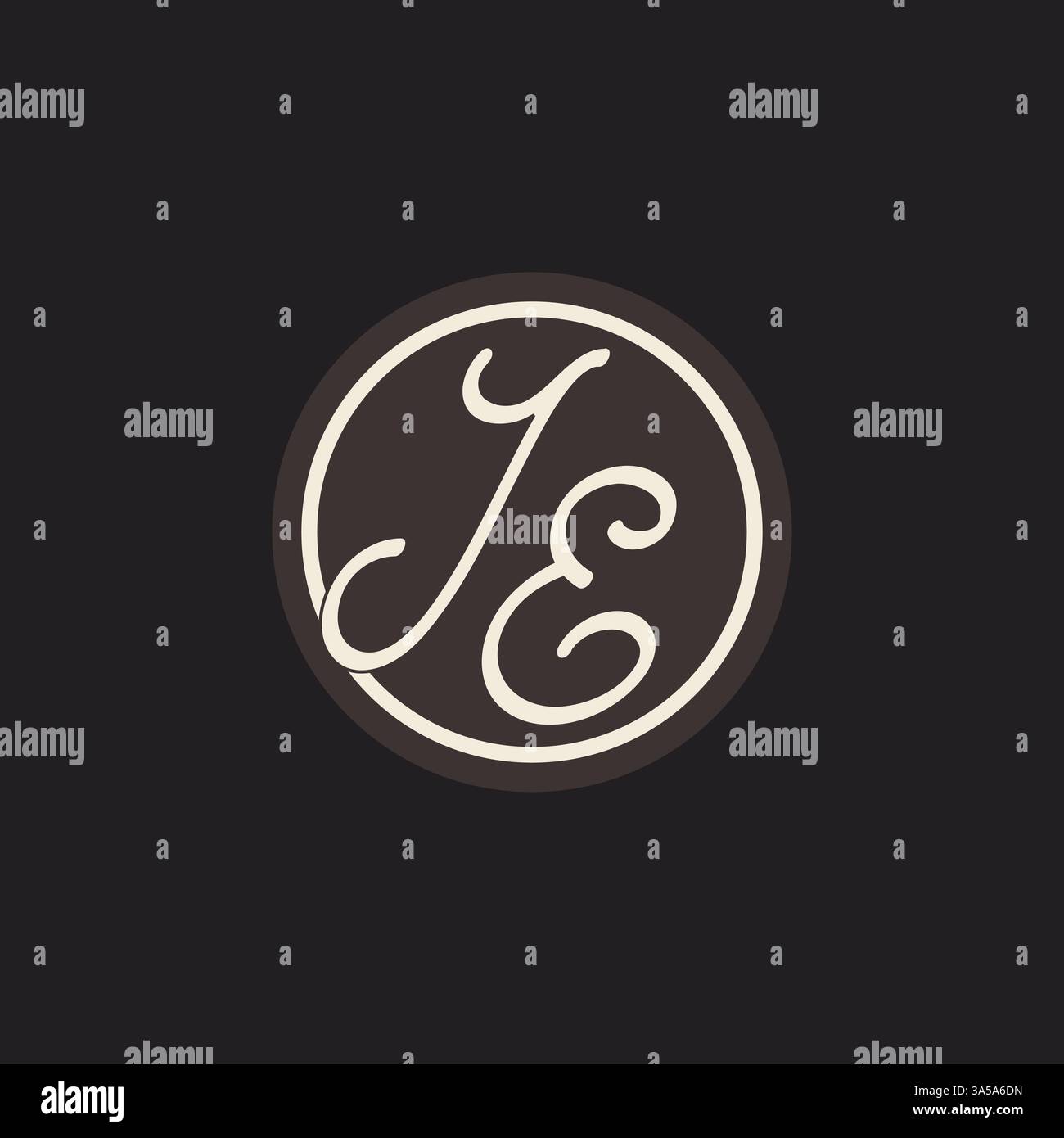 Initial letter JE monogram logo with simple and creative cirle line ...