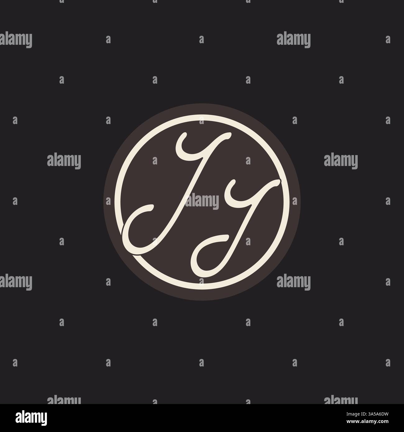 Initial letter JI monogram logo with simple and creative cirle line ...