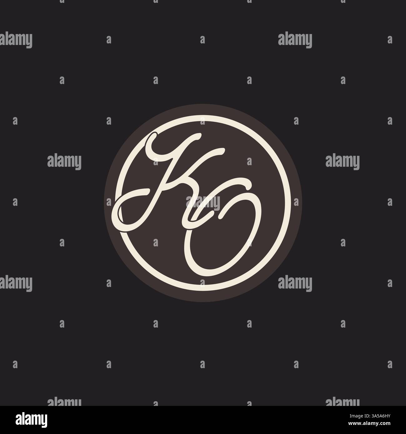 Initial letter KO monogram logo with simple and creative cirle line ...