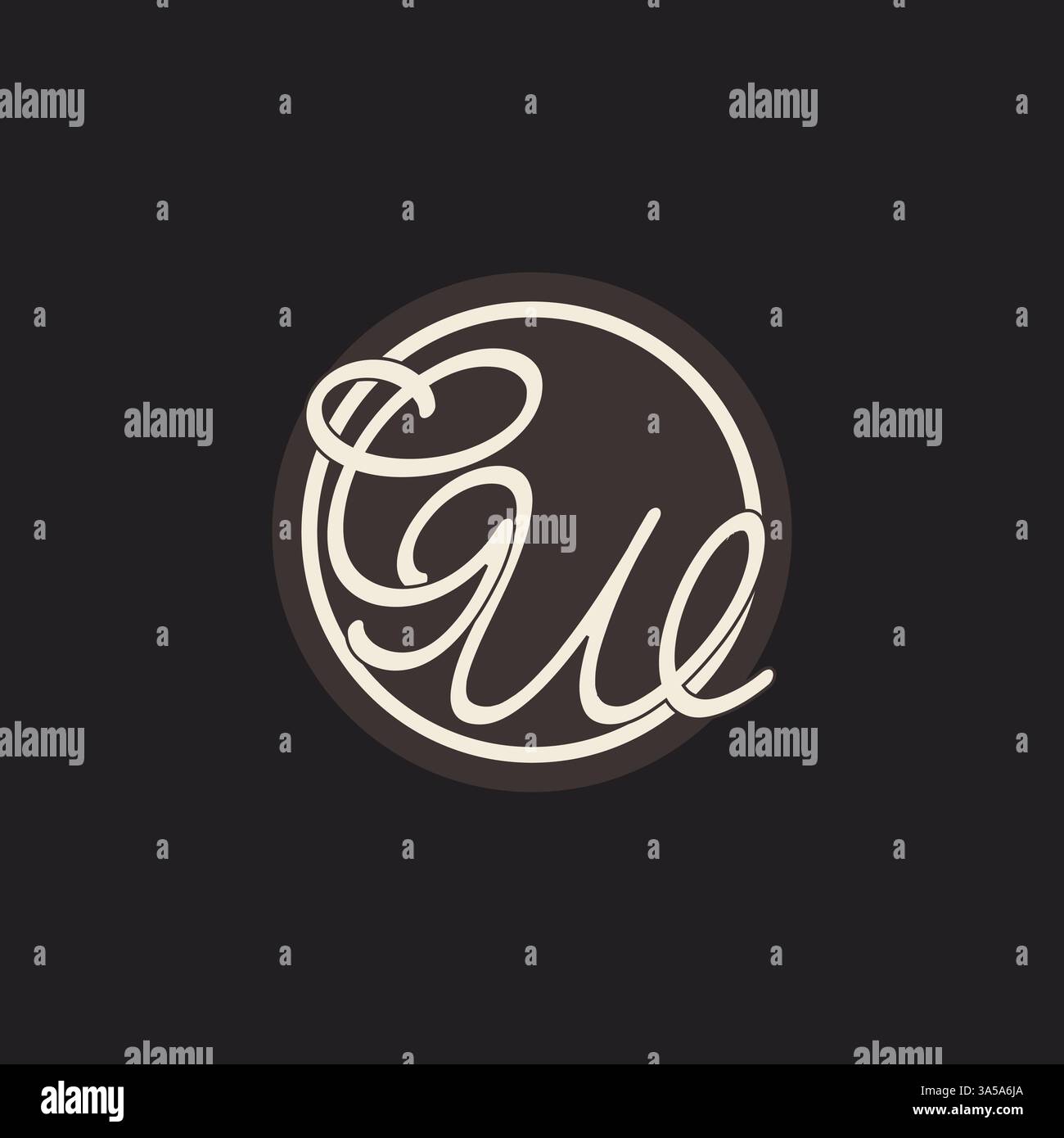 Initial letter GW monogram logo with simple and creative cirle line ...