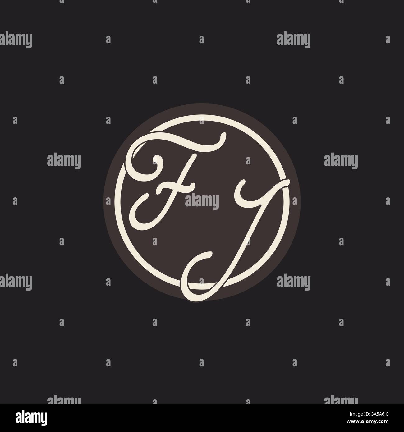 Initial letter FJ monogram logo with simple and creative cirle line design ideas vector graphic ...