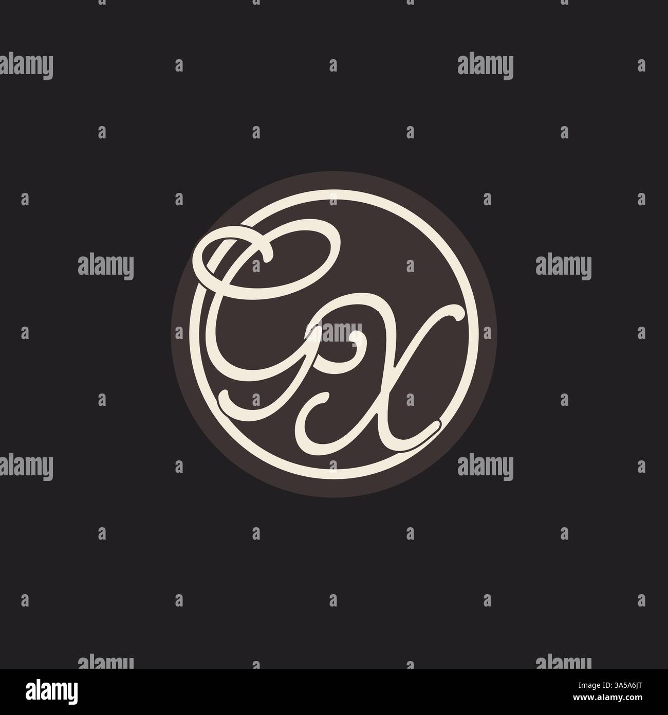 Initial letter GX monogram logo with simple and creative cirle line ...