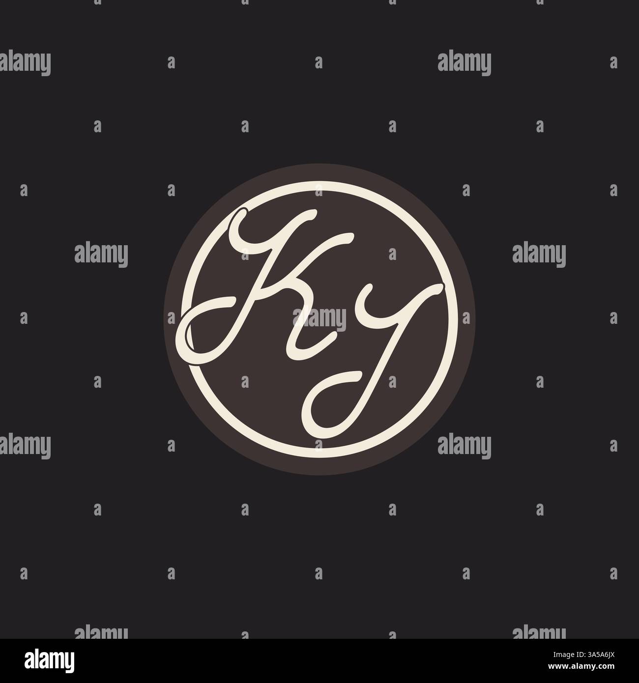 Initial letter KI monogram logo with simple and creative cirle line ...
