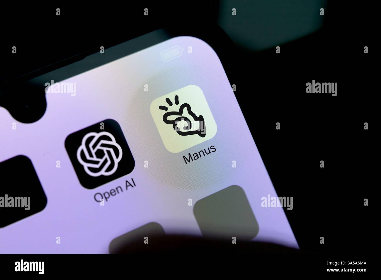 Manus AI application, close up on autonomus artificial intellience ...