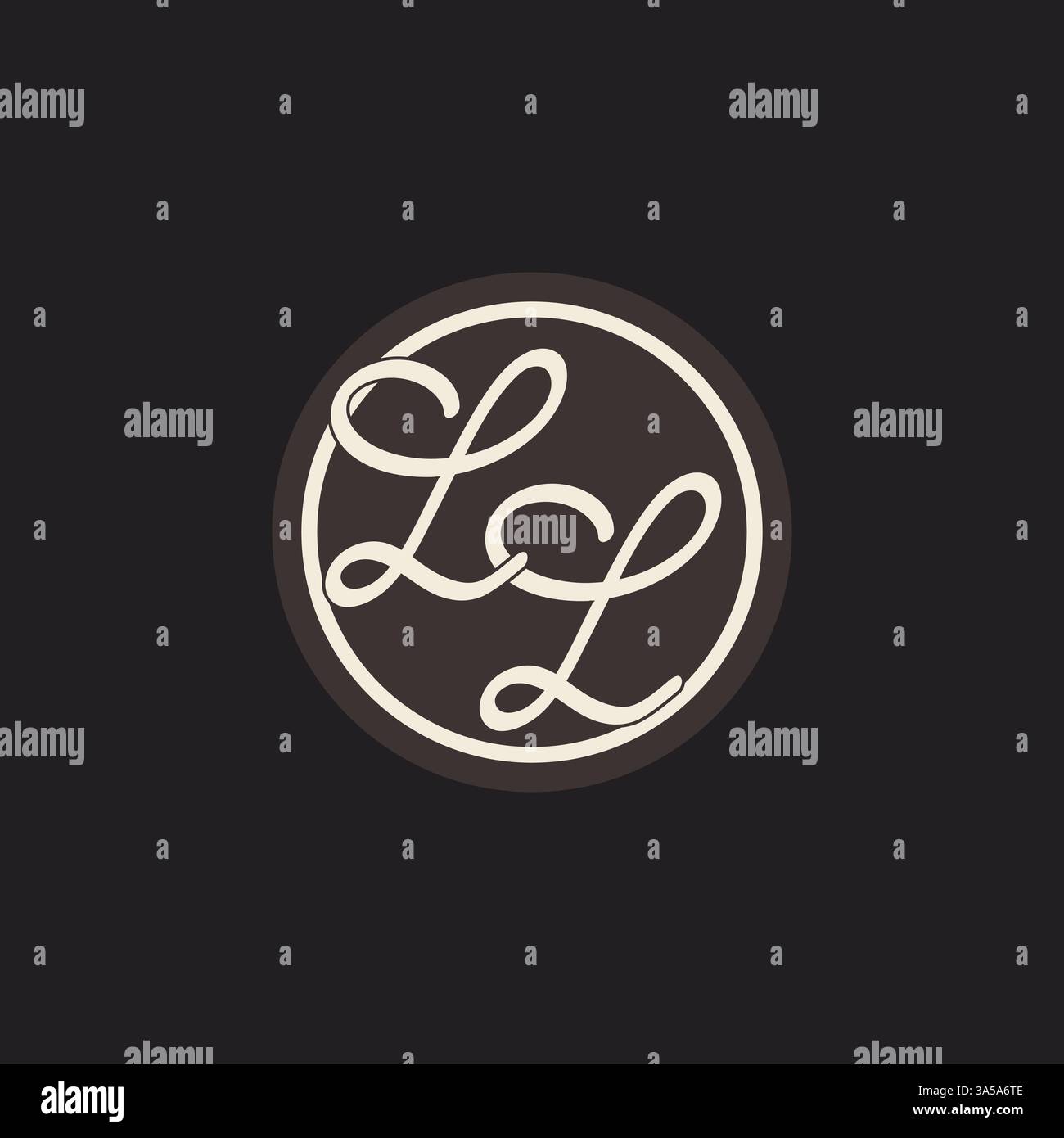 Initial letter LL monogram logo with simple and creative cirle line ...