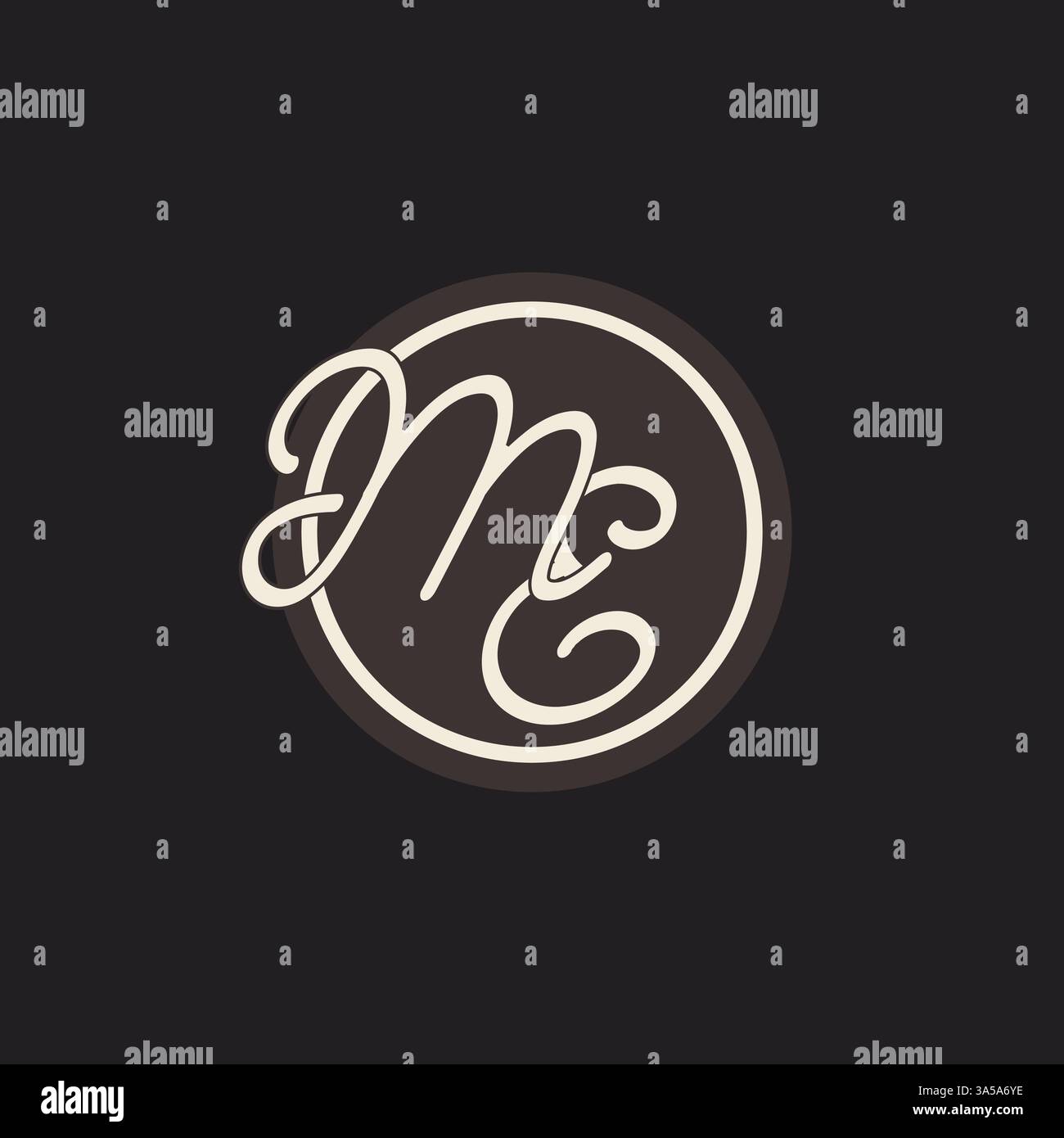 Initial letter ME monogram logo with simple and creative cirle line ...